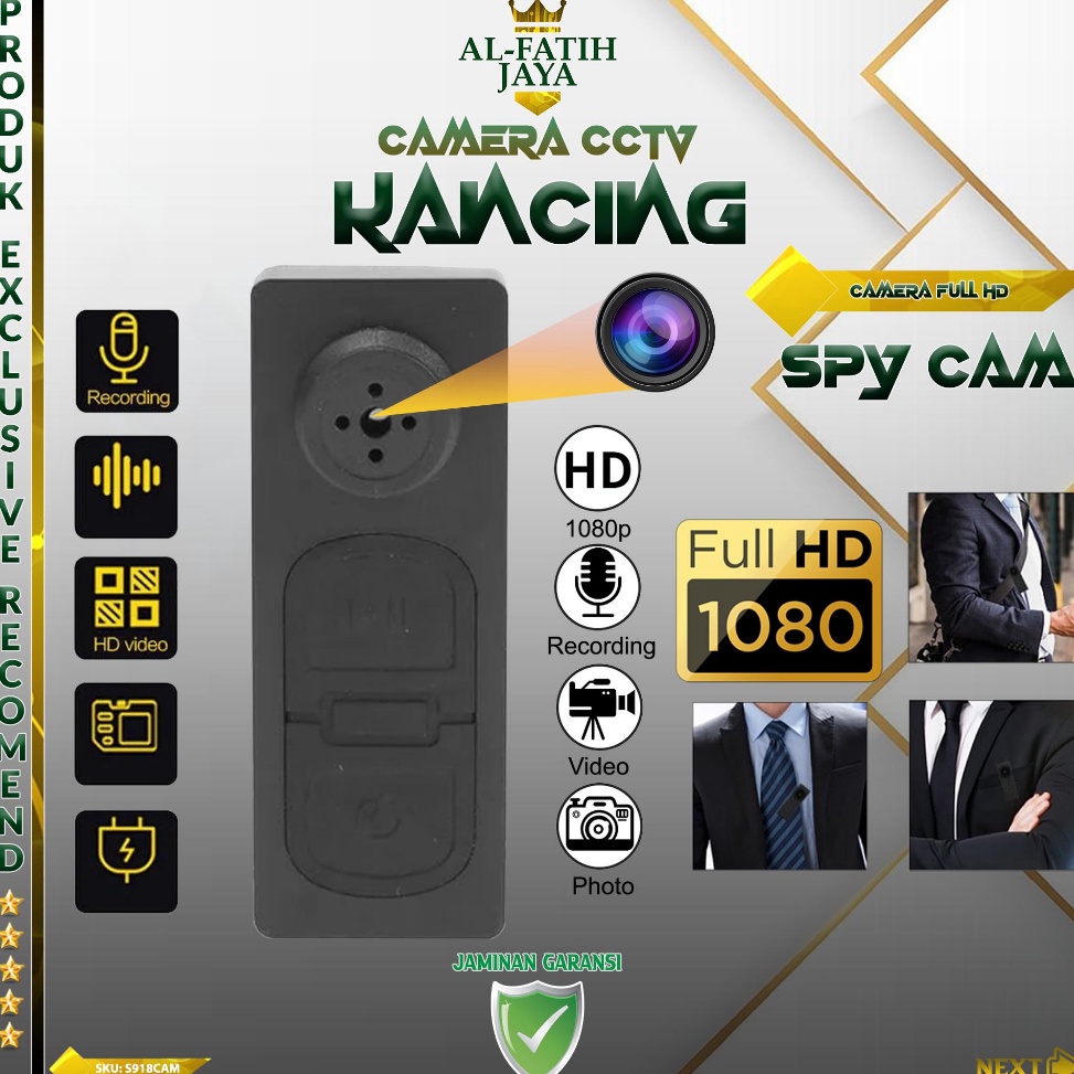 Jual KODE C35J Kamera Kancing Kancing Baju S918 Camera Kecil Tersembunyi CCTV Mini Spycam Spy ...