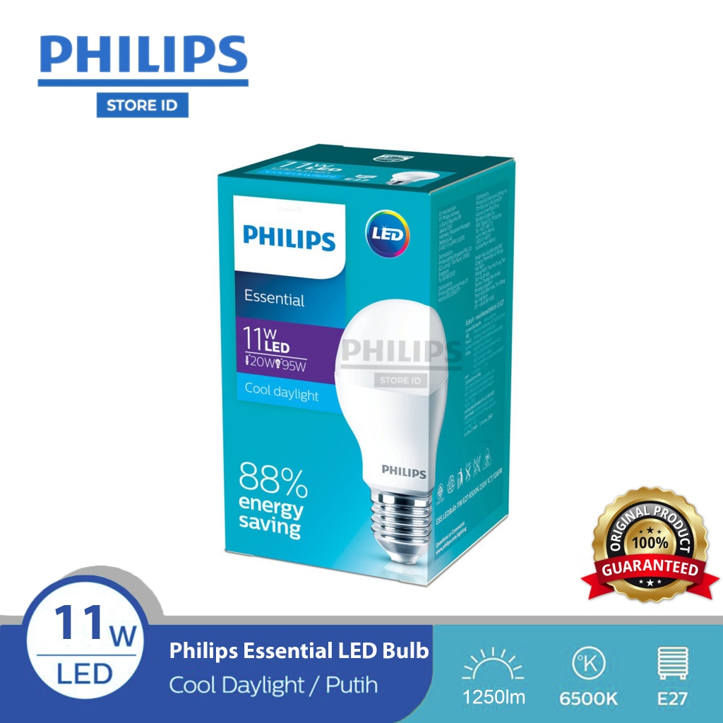 Jual Philips Essential Led Bulb SATUAN 11WATT | Shopee Indonesia