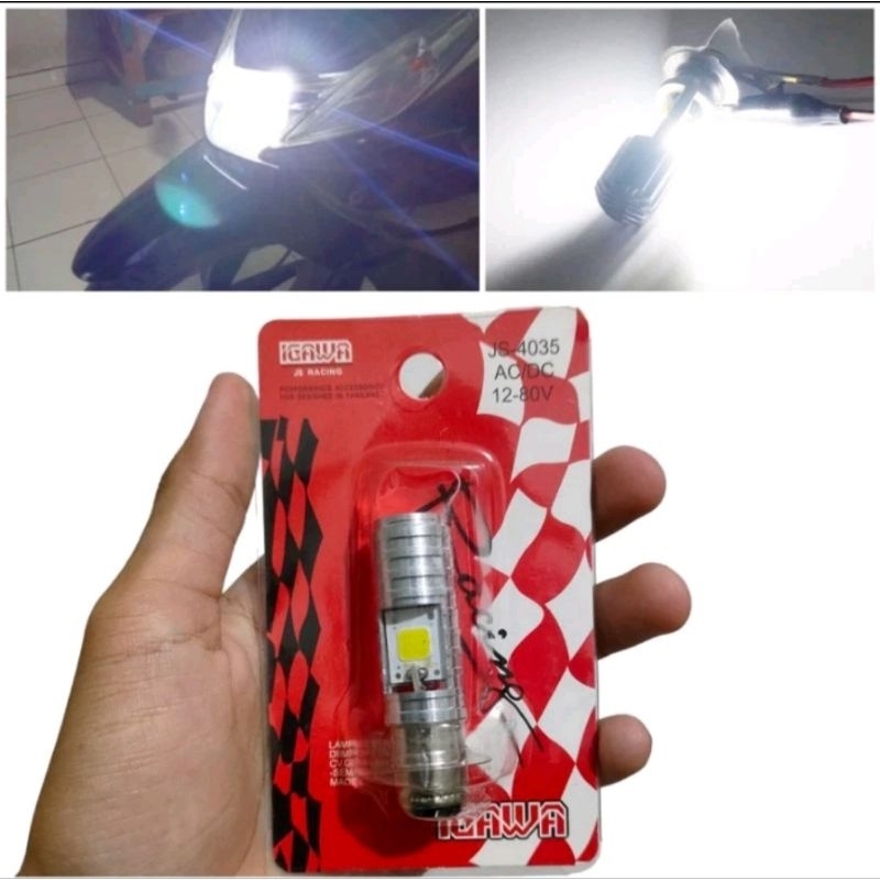 Jual Lampu led ac dc h6 cahaya super terang dan berkualitas lampu utama led original igawa led 2 ...