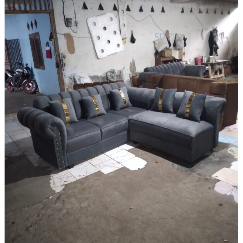 Jual Sofa sudut minimalis sofa L putus Sofa sandaran love sofa | Shopee ...
