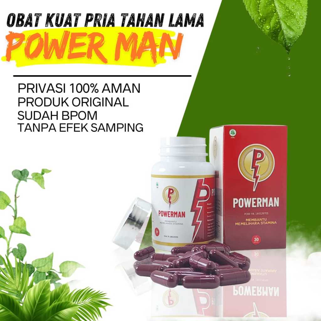 Jual (PRIVASI TERJAGA) POWERMAN OBAT KU4T HERBAL PENAMBAH STAMIN4 PRI4 TERBAIK TAH4N LAM4 PALING ...