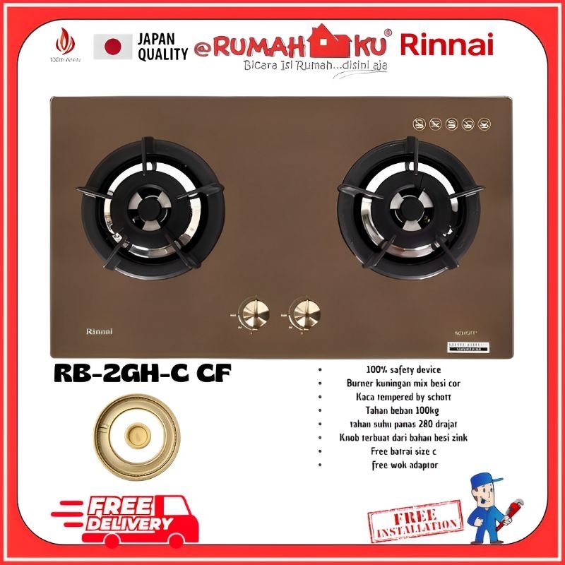 Jual Kompor Tanam Rinnai RB-2GH-C CF | Shopee Indonesia