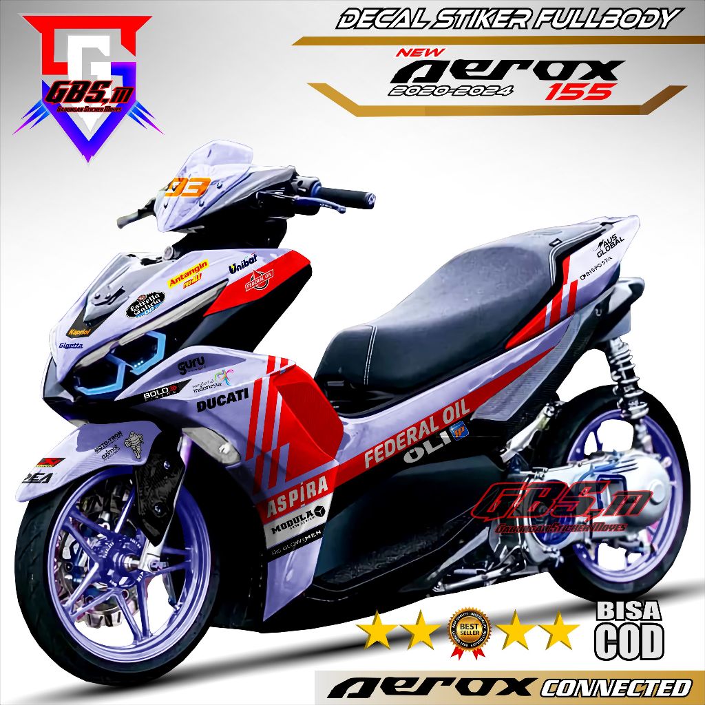 Jual Decal Full Body Aerox Stiker Motor New Aerox Connected 2021 ...