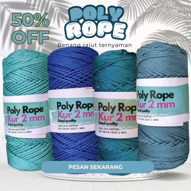 Jual BENANG RAJUT POLY ROPE 2MM | Shopee Indonesia