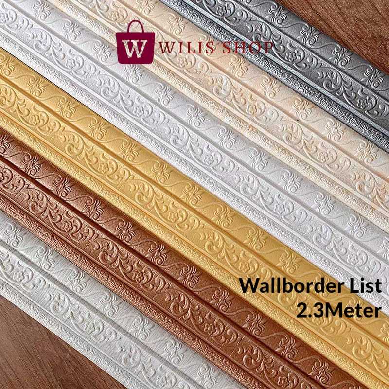 Jual Wallborder List 230cm x 8cm Wallborder foam 3D wallpaper list foam ...
