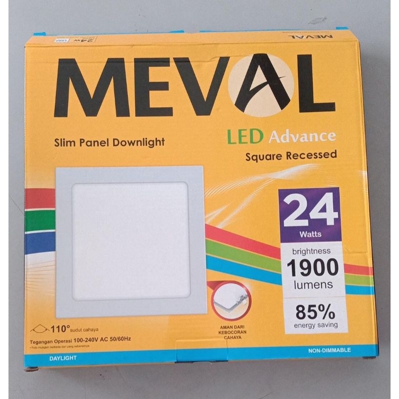 Jual Lampu LED Panel Square 30x30 Meval 24W 24 Watt 24Watt Putih Slim ...