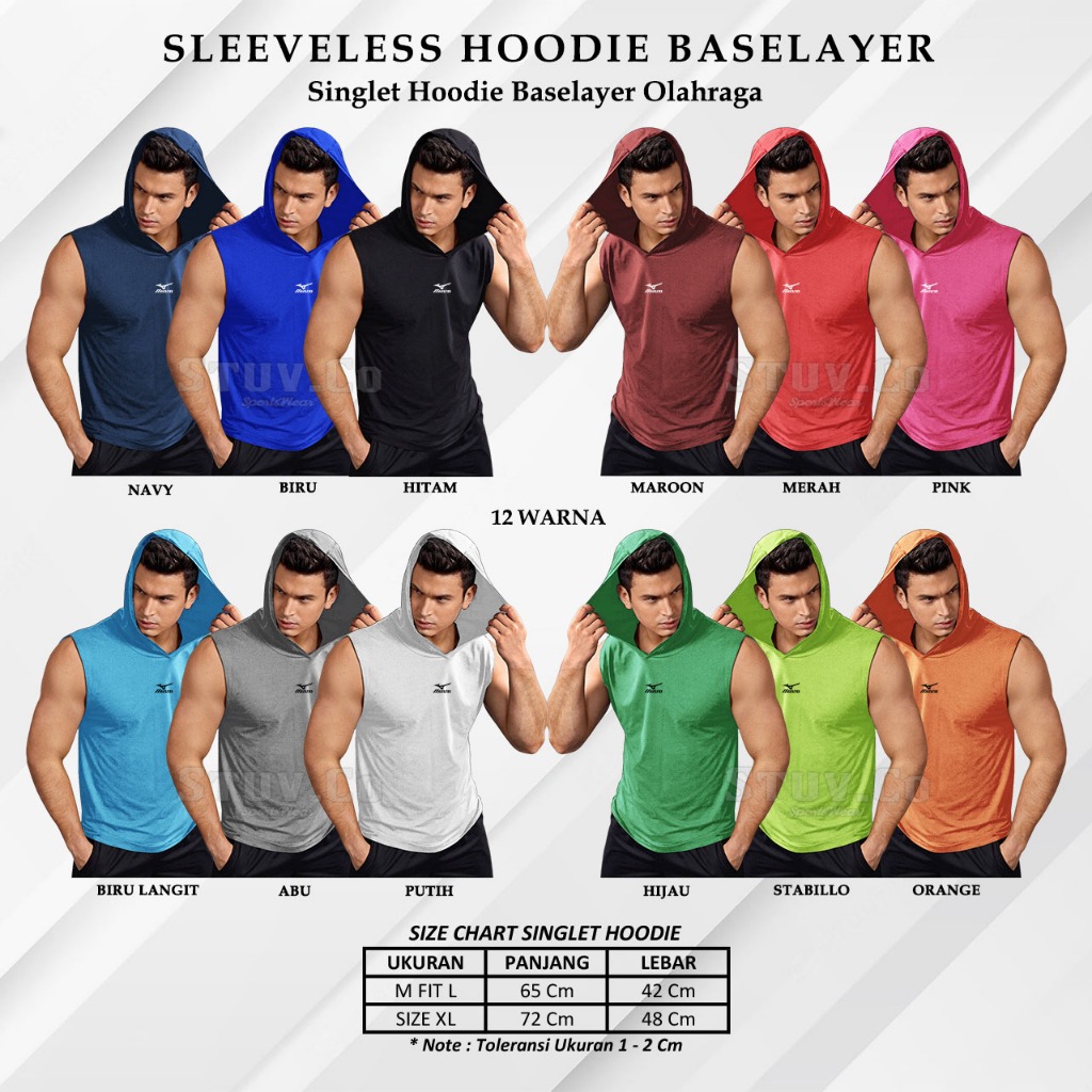 Jual Manset Pria Singlet Hoodie Hodie Lekbong Baselayer Sleeveless ...