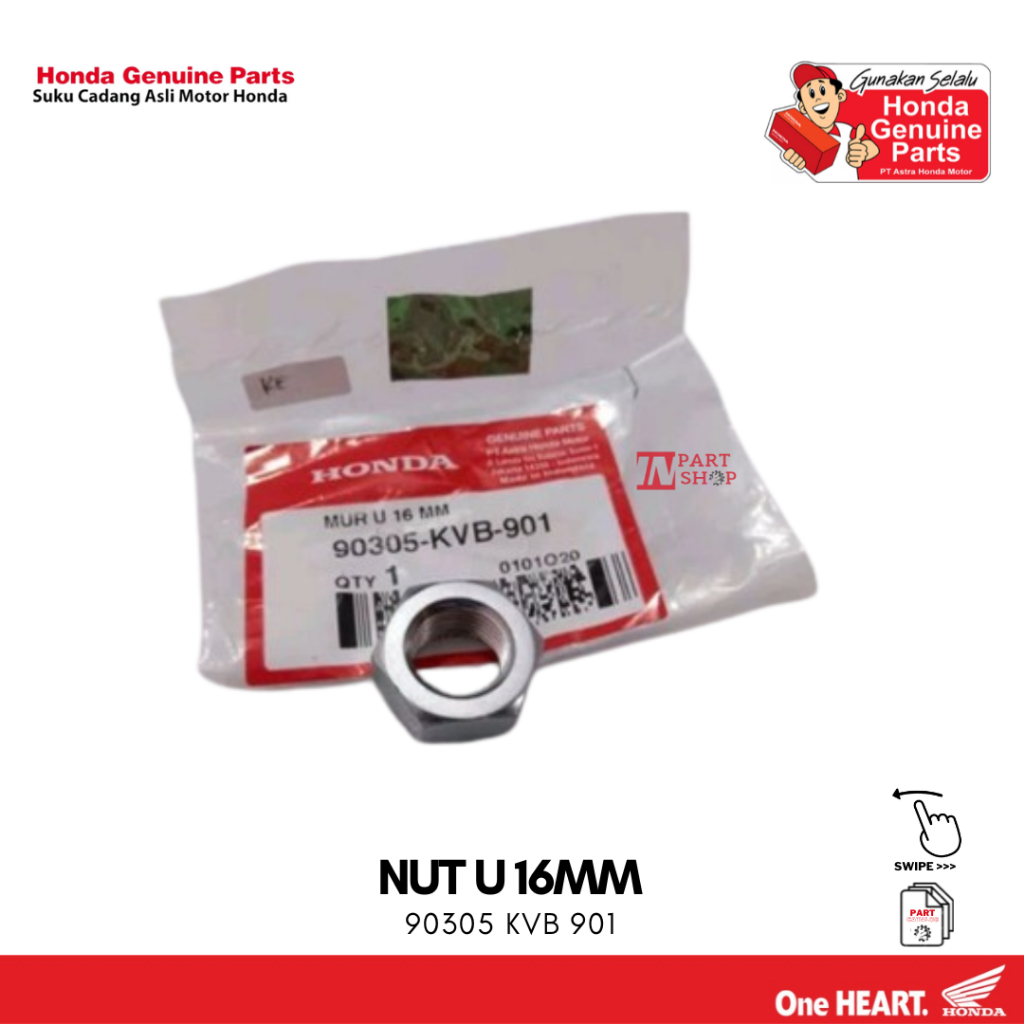 Jual Mur Roda Belakang (Nut U 16MM) - Motor Honda / 90305-KVB-901 ...