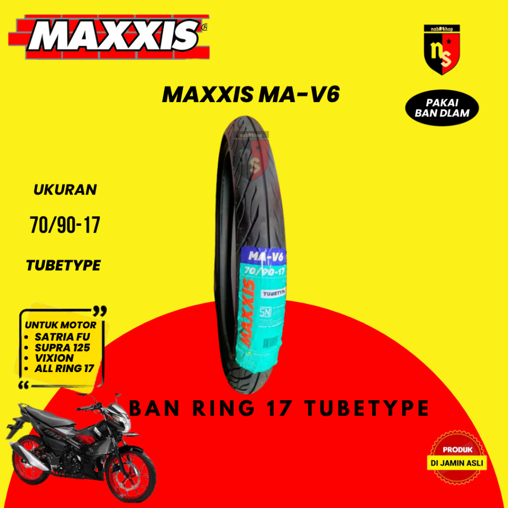 Jual BAN MAXXIS MA V6 70 / 90 - 17 tube type - Ban Motor Ring 17 ...