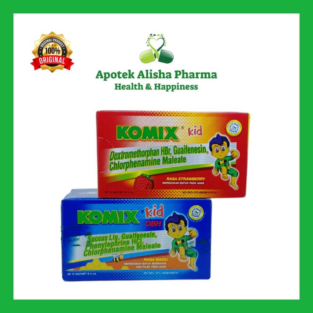 Jual Komix Kid Box isi 10 Sachet OBH Madu dan Strawberry Obat Batuk ...