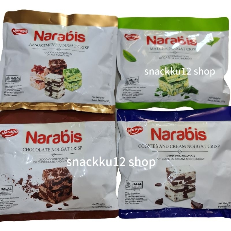 Jual Naraya Narabis Nougat Assortment/Chocolate/Cookies n Cream/Matcha ...