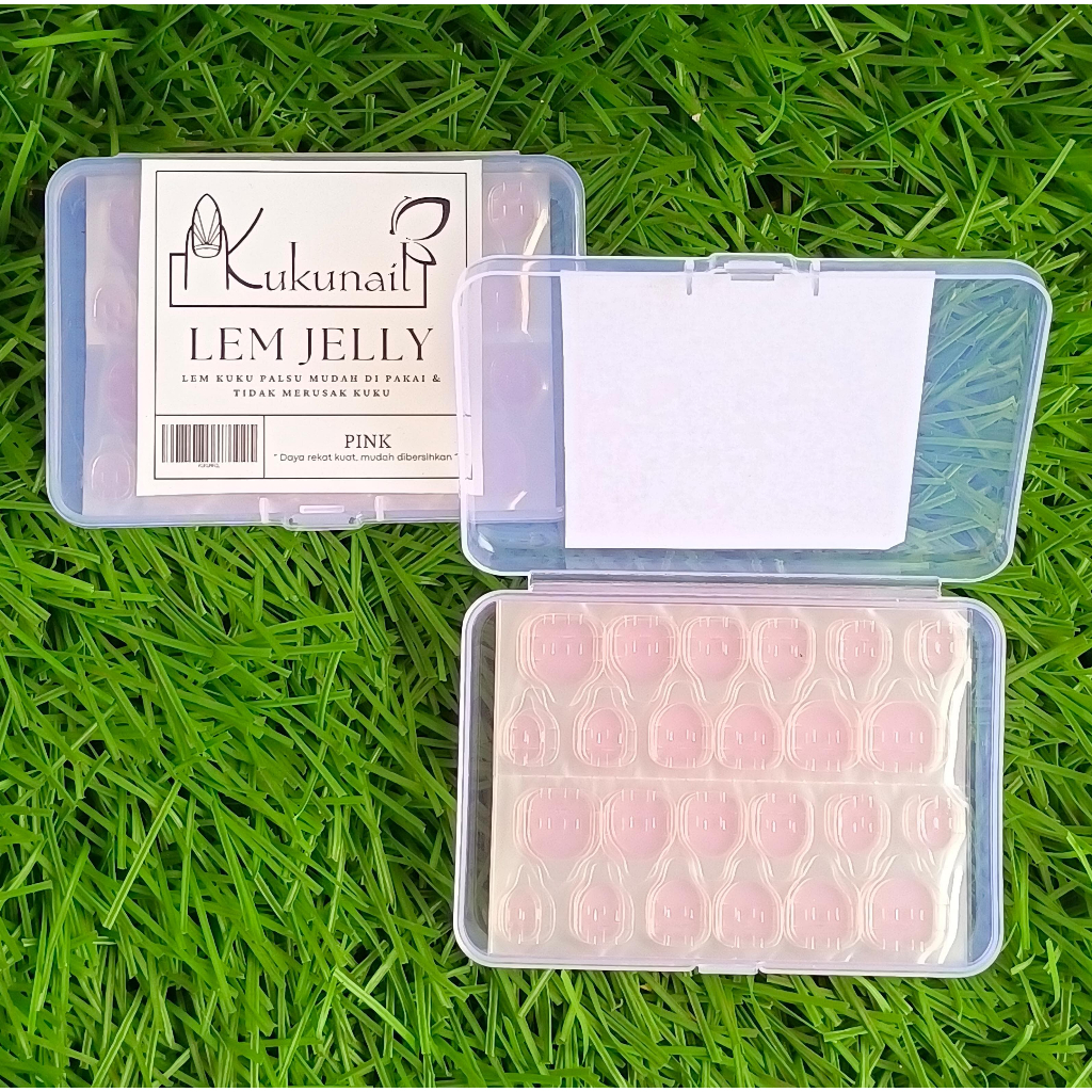 Jual Lem kuku palsu jelly warna pink/ lem tempel kuku palsu warna pink ...