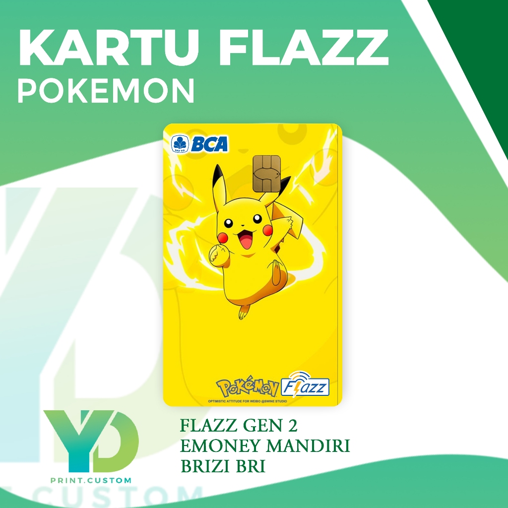 Jual Kartu Flazz BCA Gen 2 Sudah Bisa Mbanking Edisi Pokemon | Shopee Indonesia