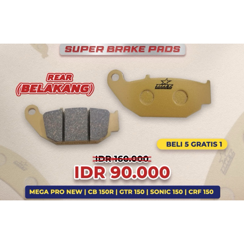 Jual Kampas Rem Belakang / Discpad Ceramic BRT CRF Sonic CB CBR GTR | Shopee Indonesia