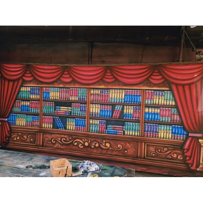 Jual Background Wisuda Rak Buku 3x6m Studio Photo Backdrop | Shopee ...