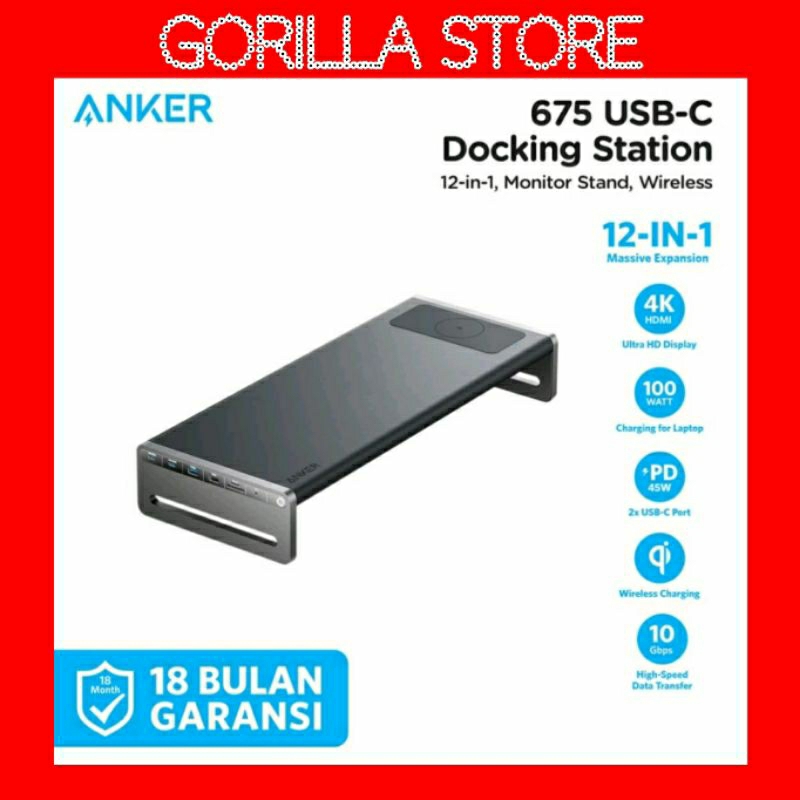 Jual Anker 675 USB-C Docking Station (12-in-1, Monitor Stand, Wireless ...