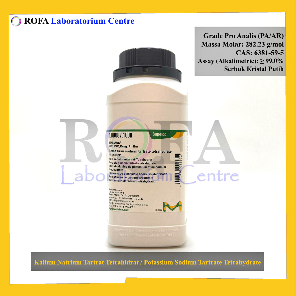 Jual Kalium Natrium Tartrat Tetrahidrat / Potassium Sodium Tartrate ...