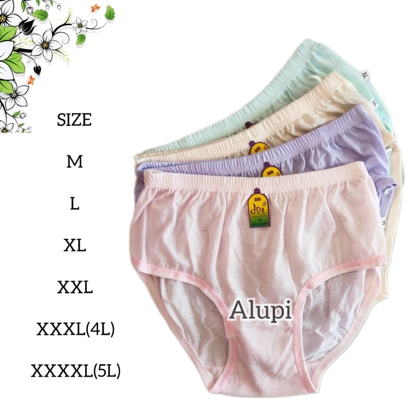 Jual 4PCS Celana Dalam Wanita Dewasa Remaja Doi Katun Lembut Size jumbo M L XL XXL 3L XXXL 4L ...