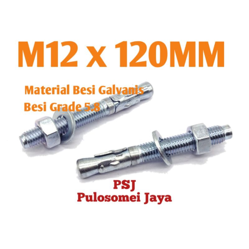 Jual Angkur Trubolt M12 x 120 / Wedge Anchor M12 x 120 Galvanis ...
