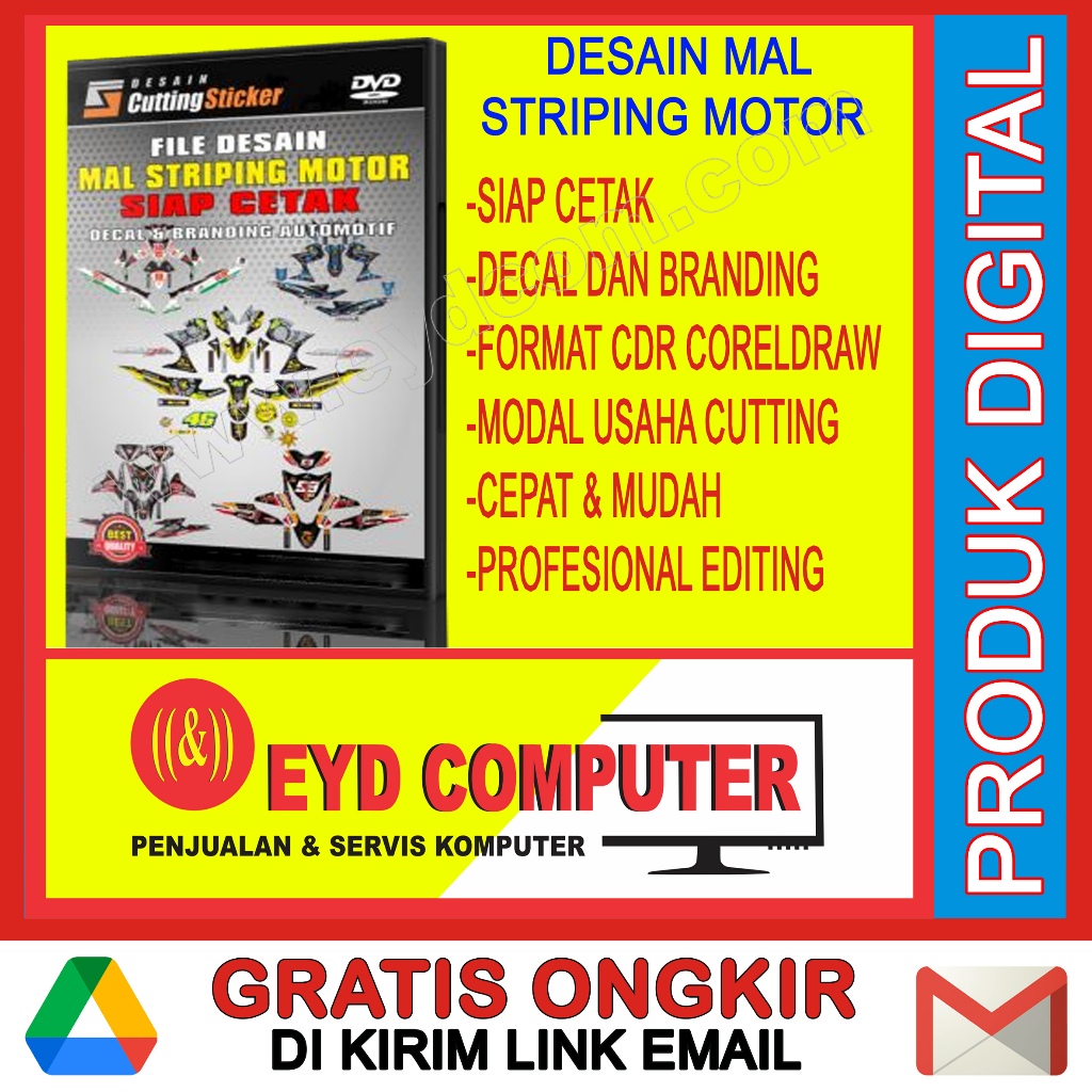 Jual DVD POLA MOTOR DESAIN CUTTING STIKER STRIPING BRANDING DECAL MAL ...
