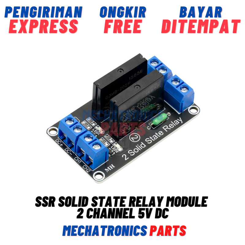 Jual [REL-9022] SSR SOLID STATE RELAY MODULE 2 CHANNEL 5V DC FOR ...