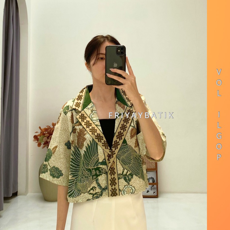 Jual Lisa Short Crop Top Batik / Baju Atasan Batik Wanita Lengan Pendek ...