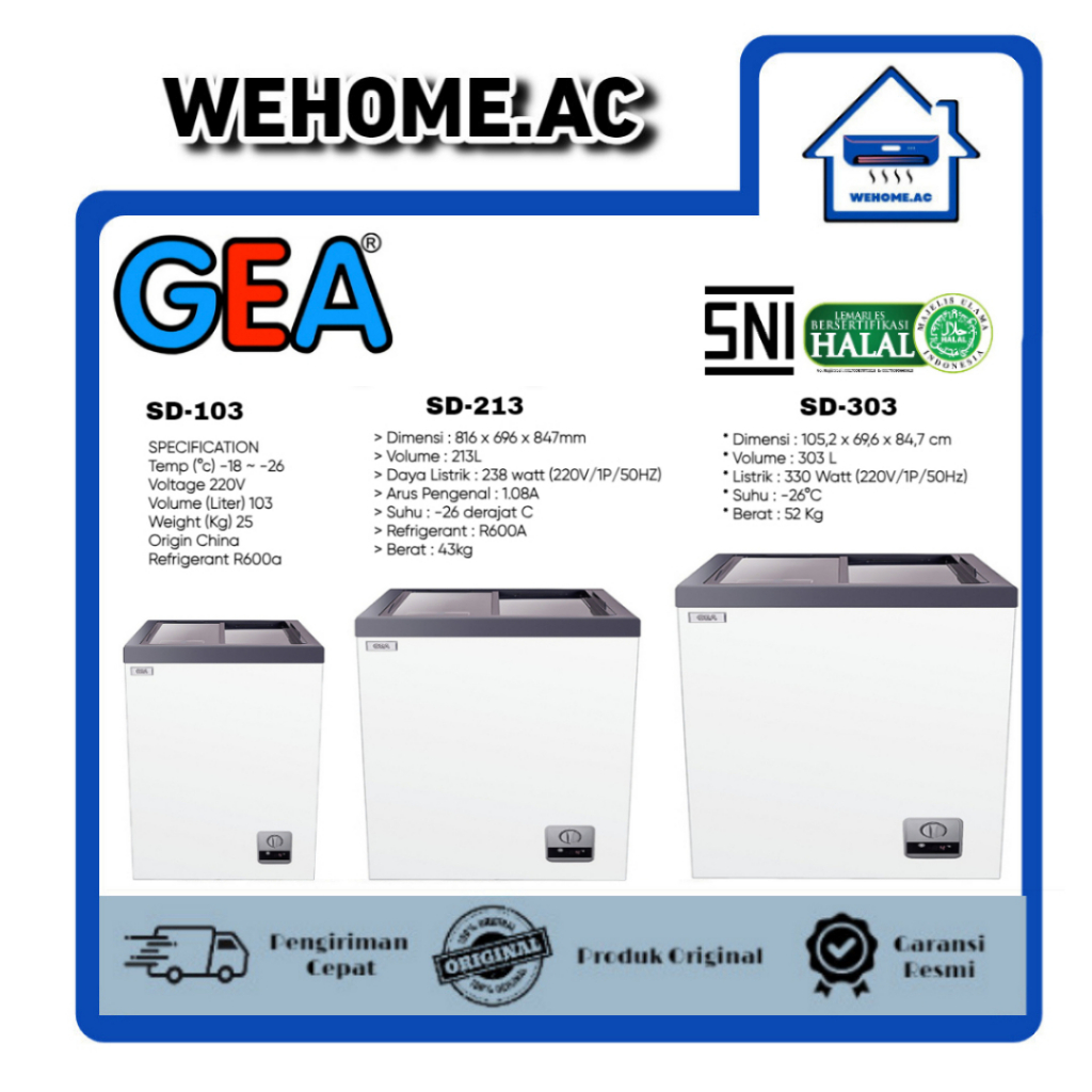 Jual Chest Freezer GEA SD103 / SD213 / SD303 Freezer Box GEA Pintu ...
