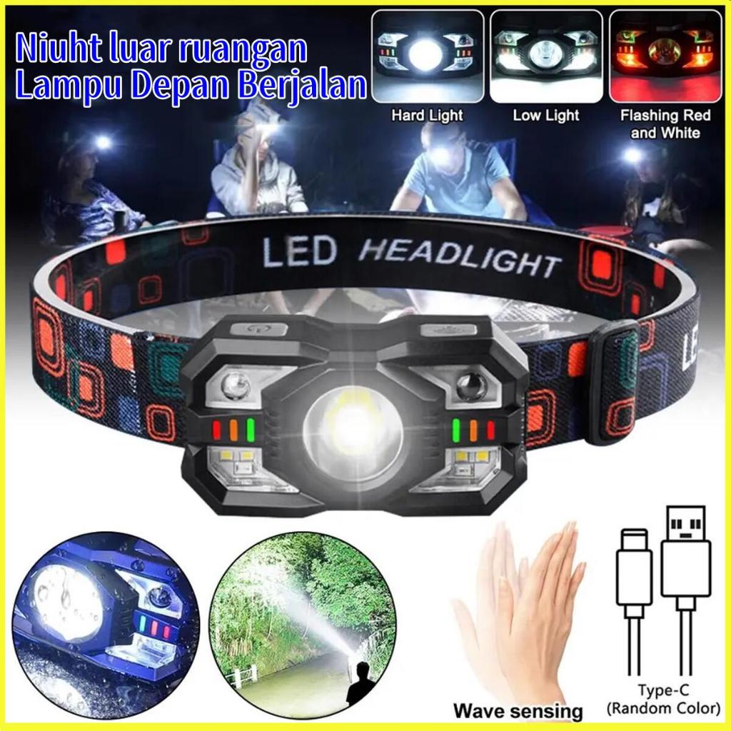 Jual induksi Lampu Kepala LED/Headlamp F-T51/Super Terang 5000 Lumen/USB Charging Senter/Dengan ...