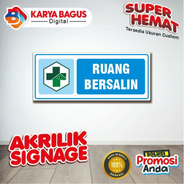 Jual Akrilik Signage Rambu Ukuran 30cm x 10cm "Ruang Bersalin" Custom ...