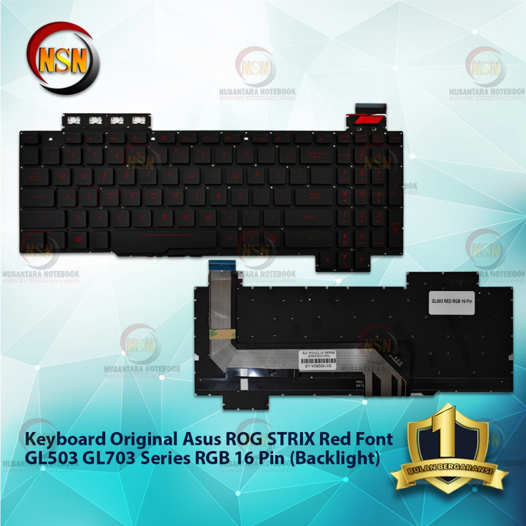 Jual Keyboard Laptop Original ASUS ROG Red Font GL503 GL703 Series ...