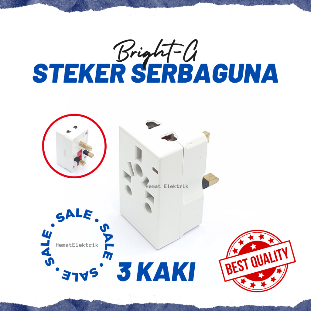 Jual Bright G BG-8307 Steker T Serbaguna 3 Kaki Travel Adaptor Arab ...