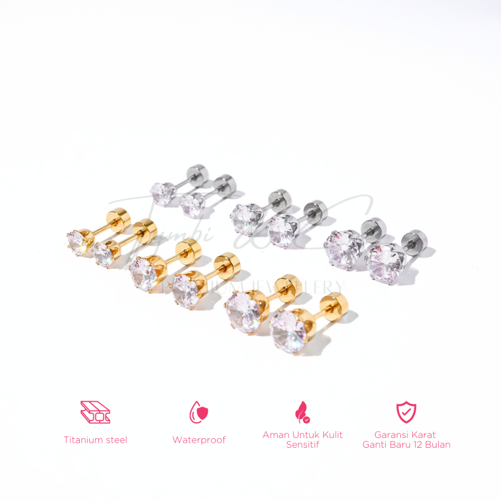 Jual Tymbi&Co - Basic Solitaire Earring (HARGA SEPASANG) | Anting Tusuk ...