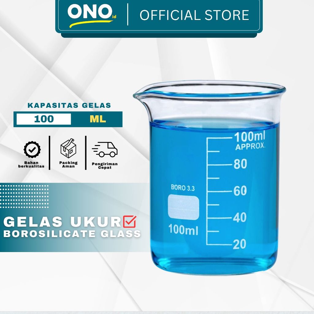 Jual ONOID Gelas Ukur Lab Kimia Takar Borosilicate Glass Laboratorium ...