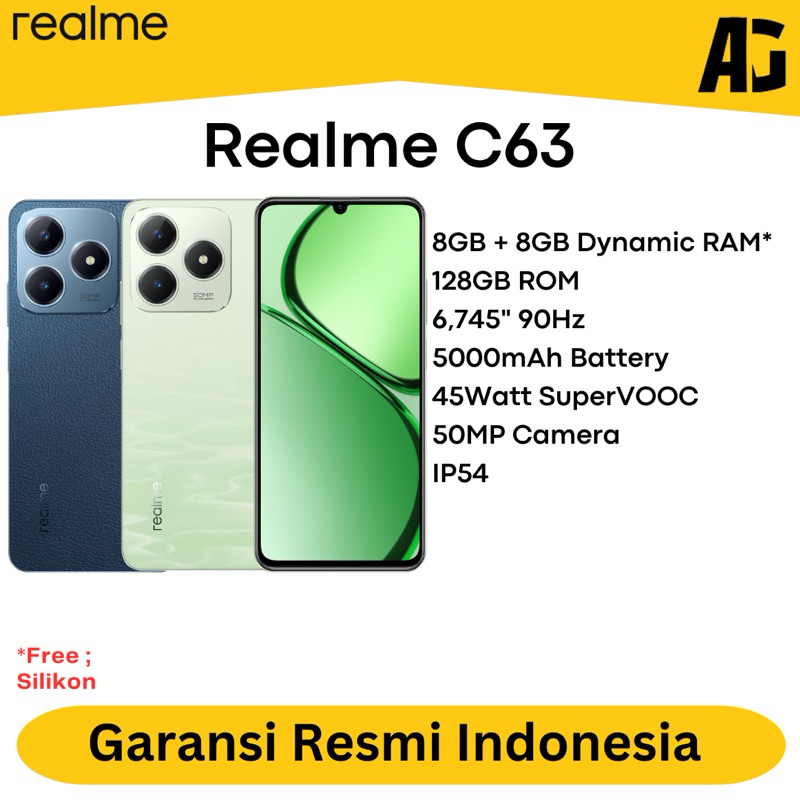 Jual REALME C63 RAM 8GB ROM 128GB Resmi Original | BIG BATTERY 5000 mAh ...
