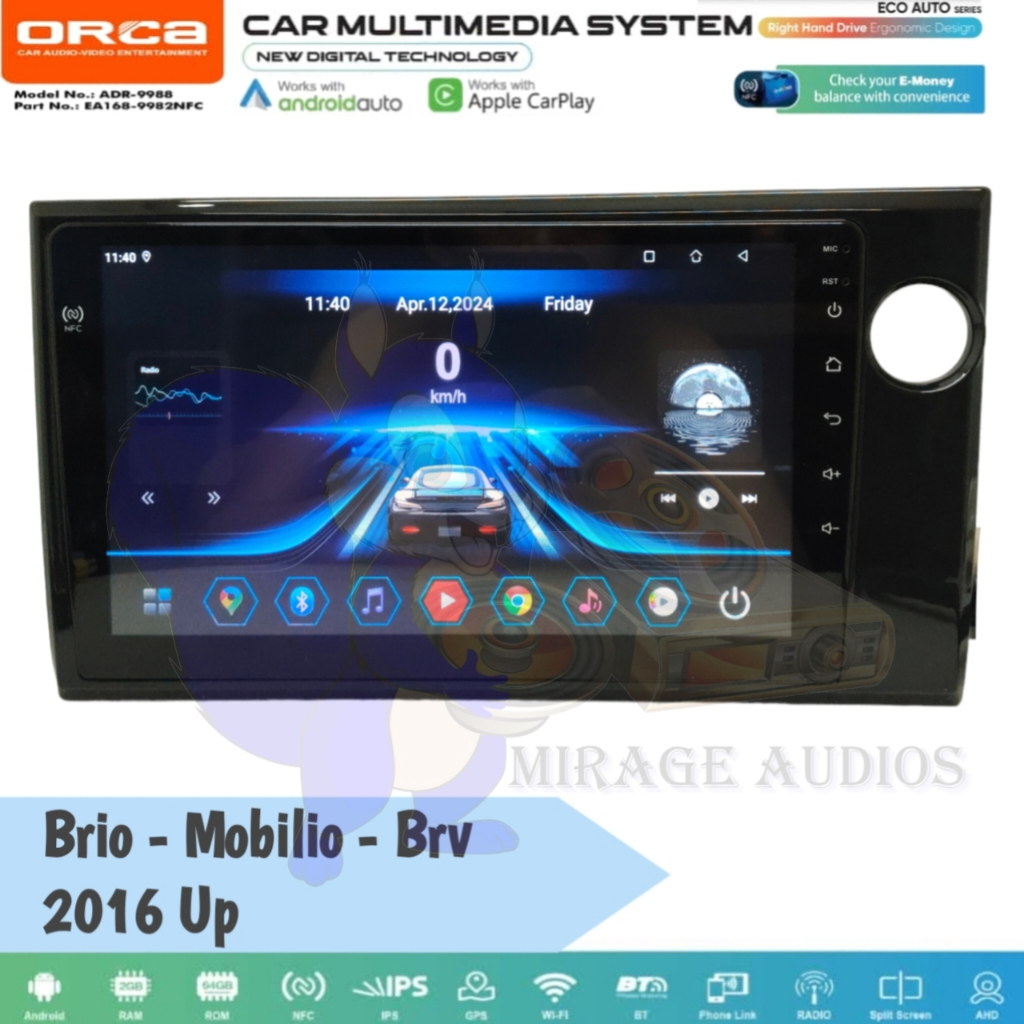 Jual Head Unit Android Orca Eco Series Carplay Brio - Brv - Mobilio ...