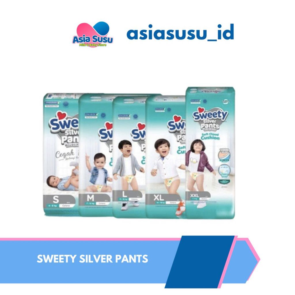 Jual [HARGA TERBAIK] SWEETY SILVER PANTS NB-S40 S66 M60 L54 XL42 XXL32 ...