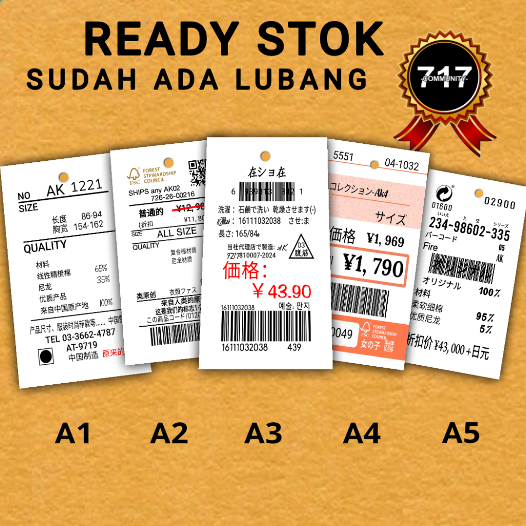 Jual Label Baju Hang Tag Baju Label Produk Hangtag Baju Hangstag Label ...