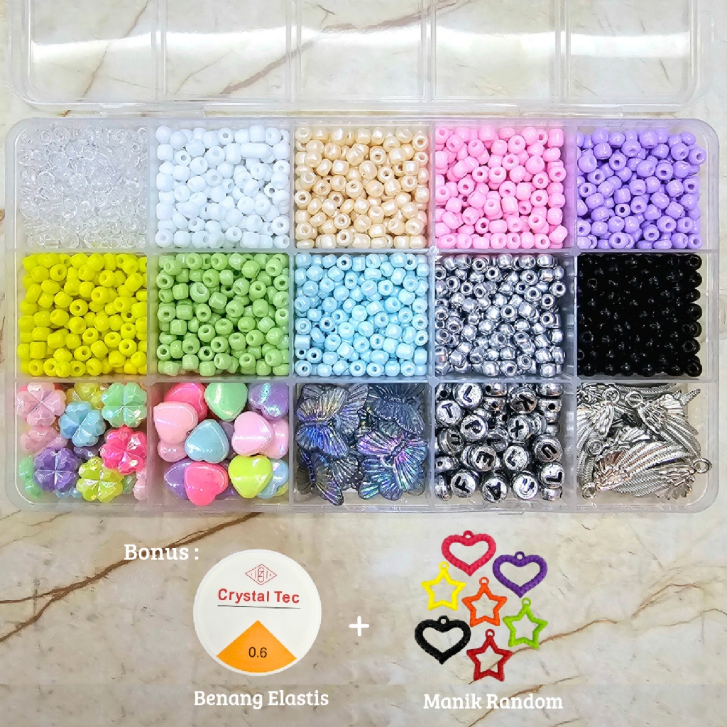 Jual Manik Manik Pasir 1 Box - Manik2 Mote Payet Pasir Paket DIY (BONUS ...