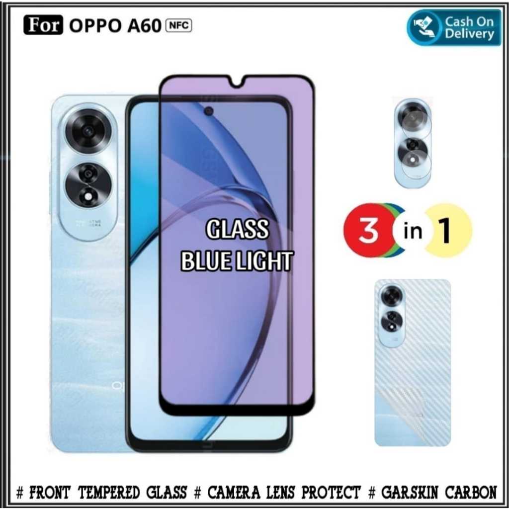 Jual Paket 3in1 Tempered Glass Anti Blue Light Oppo A5i Pro A5i A5 Pro 4G/5G A3x A3 NFC A3 PRO ...