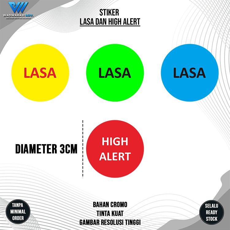 Jual (Isi 30pcs)Diameter 3cm Stiker Lasa | Stiker High Alert | Stiker ...