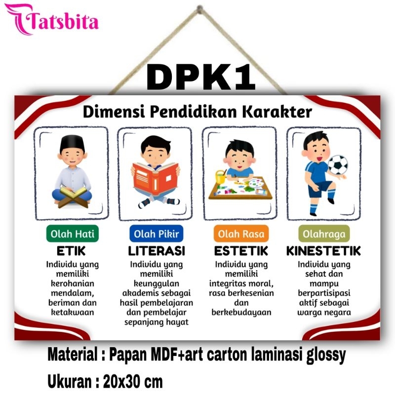 Jual TATSBITA PAJANGAN HIASAN DINDING DEKORASI WALL DECOR DIMENSI PENDIDIKAN KARAKTER UNTUK ...
