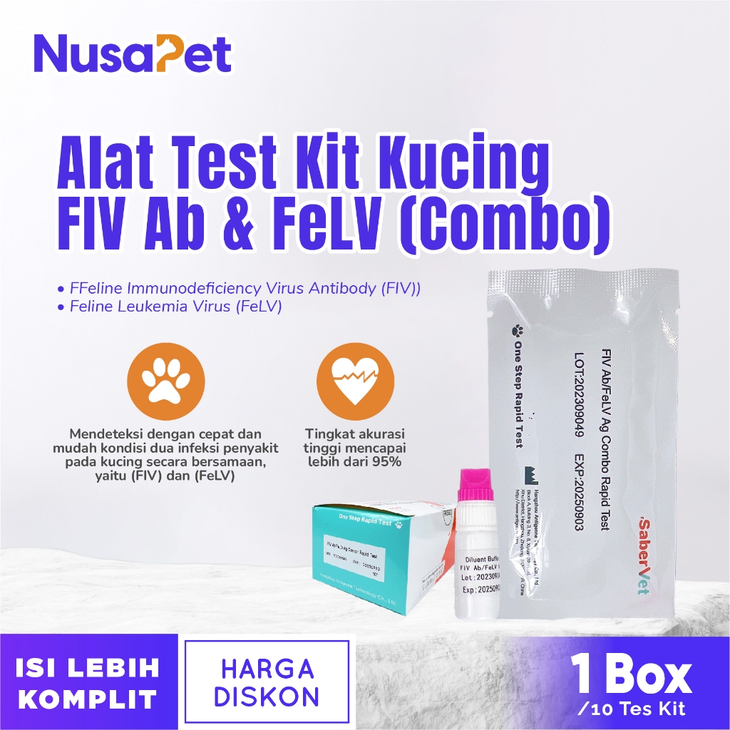 Jual Alat Test Kit Kucing FIV Ab & FeLV Ag (Combo) - Rapid Tes Kucing ...