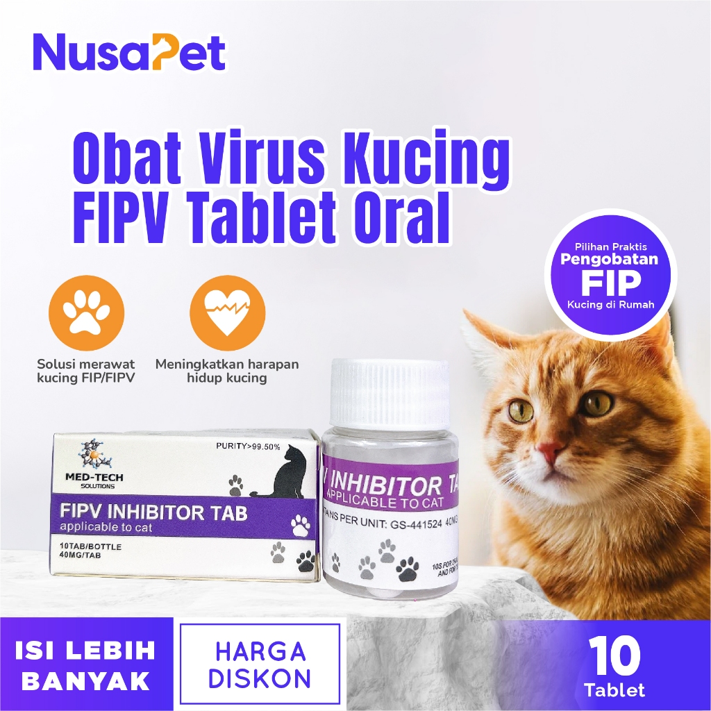 Jual Obat FIP Kucing - Obat FIPV Kucing Tablet Oral – (10 Tablet ...