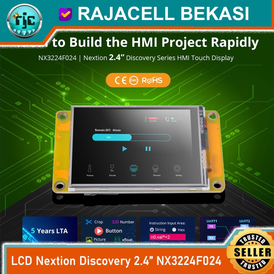 Jual LCD Nextion Discovery 2.4" NX3224F024 HMI F Series Original Resmi ...