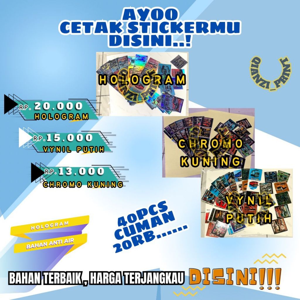 Jual Sticker Bus Basuri Viral Gambar Mix Dan Sudah Dipotong 40pcs ...