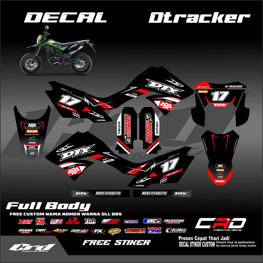 Jual Decal Sticker Stiker KLX Dtracker New Motif Supermoto fullbody ...