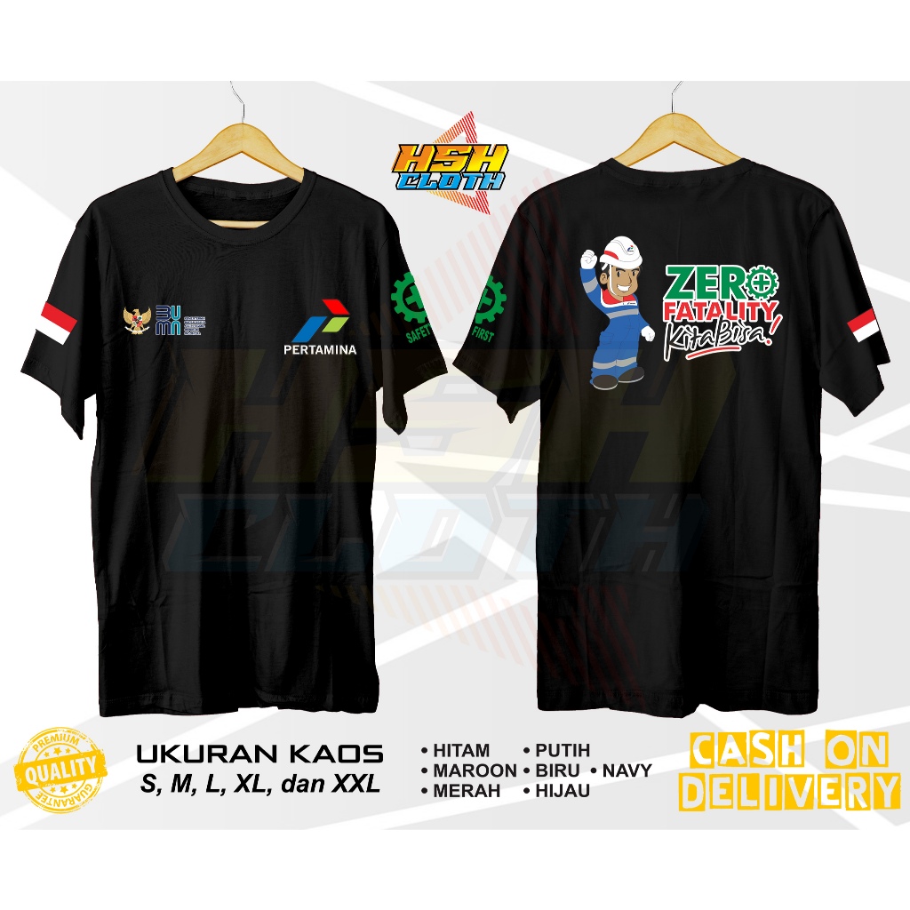 Jual Baju Kaos Distro Pertamina BUMN Maskot Zero Fatality Kita Bisa ...