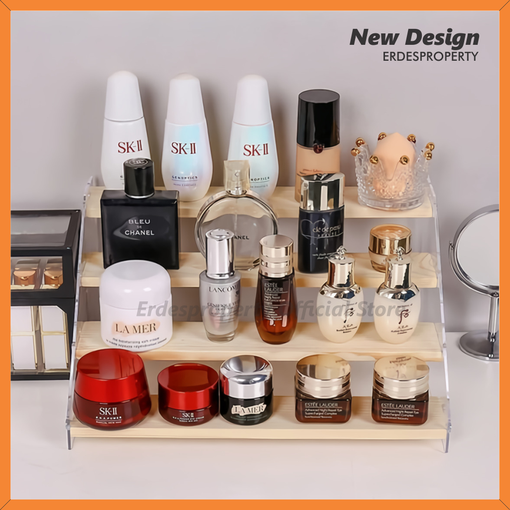 Jual Rak Kosmetik Susun Make Up Kayu Asli Meja Rias Display Parfum ...