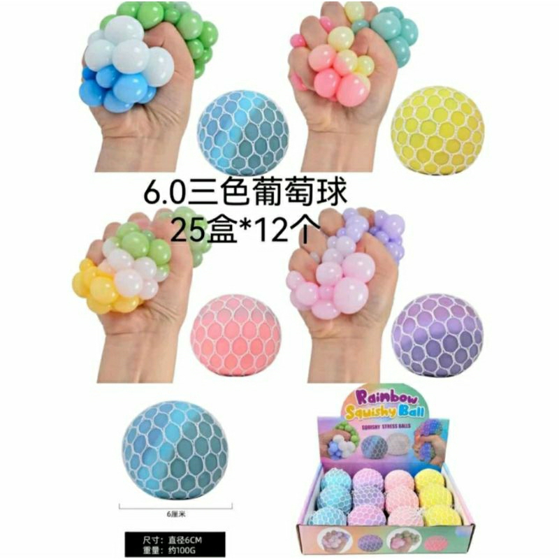 Jual Stressball Jumbo Warna Pastel Rainbow Mainan Bola Pencet Anti ...