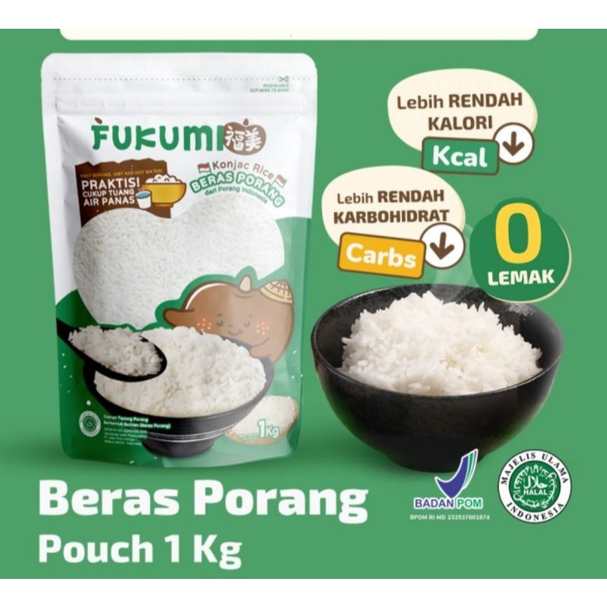 Jual Fukumi Beras Porang POUCH 1 KG Shirataki Rice Beras Diet | Shopee ...